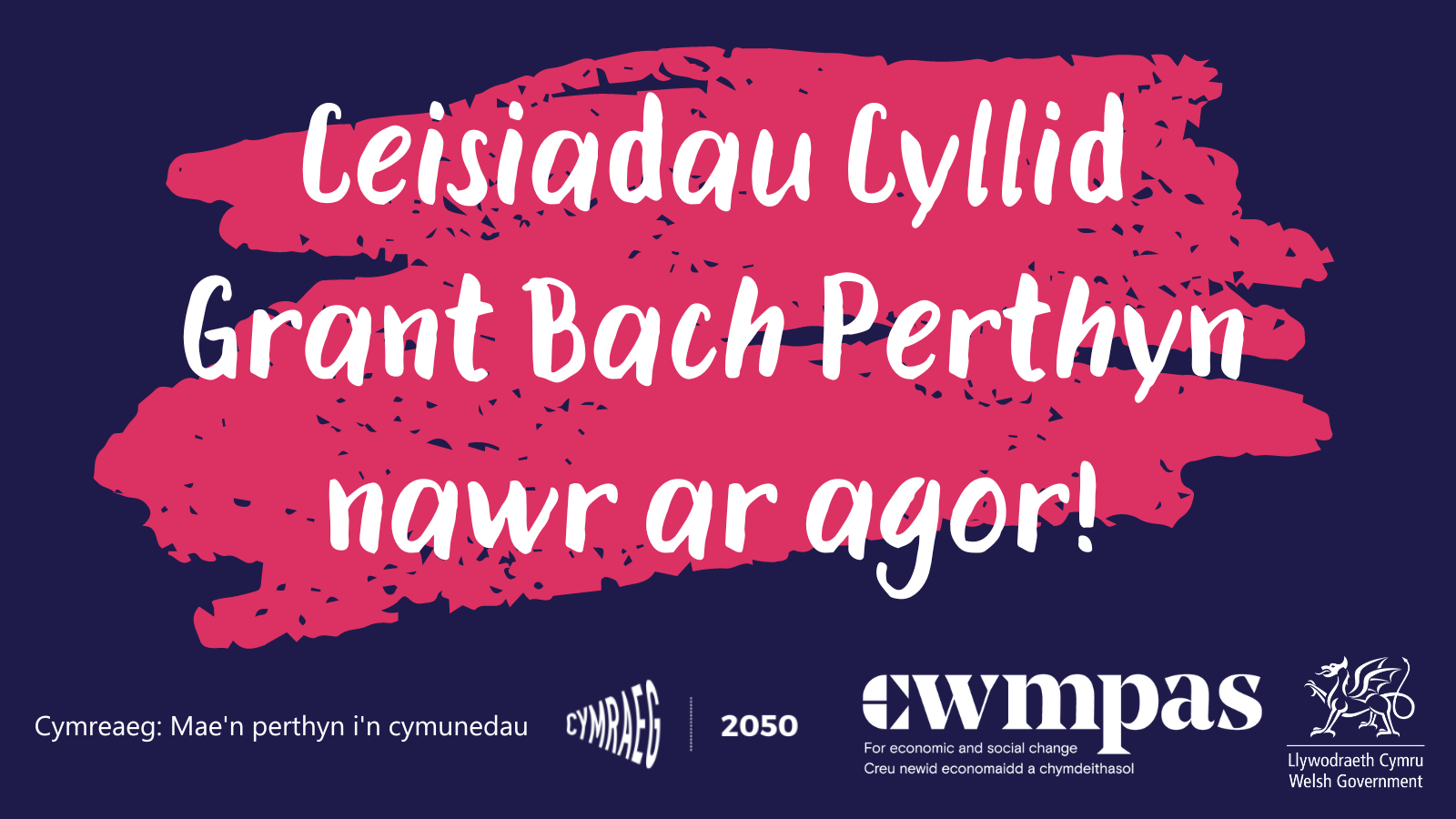 Cyllid Grant Bach Perthyn yn cael ei gyhoeddi yn yr Eisteddfod Genedlaethol - Cwmpas