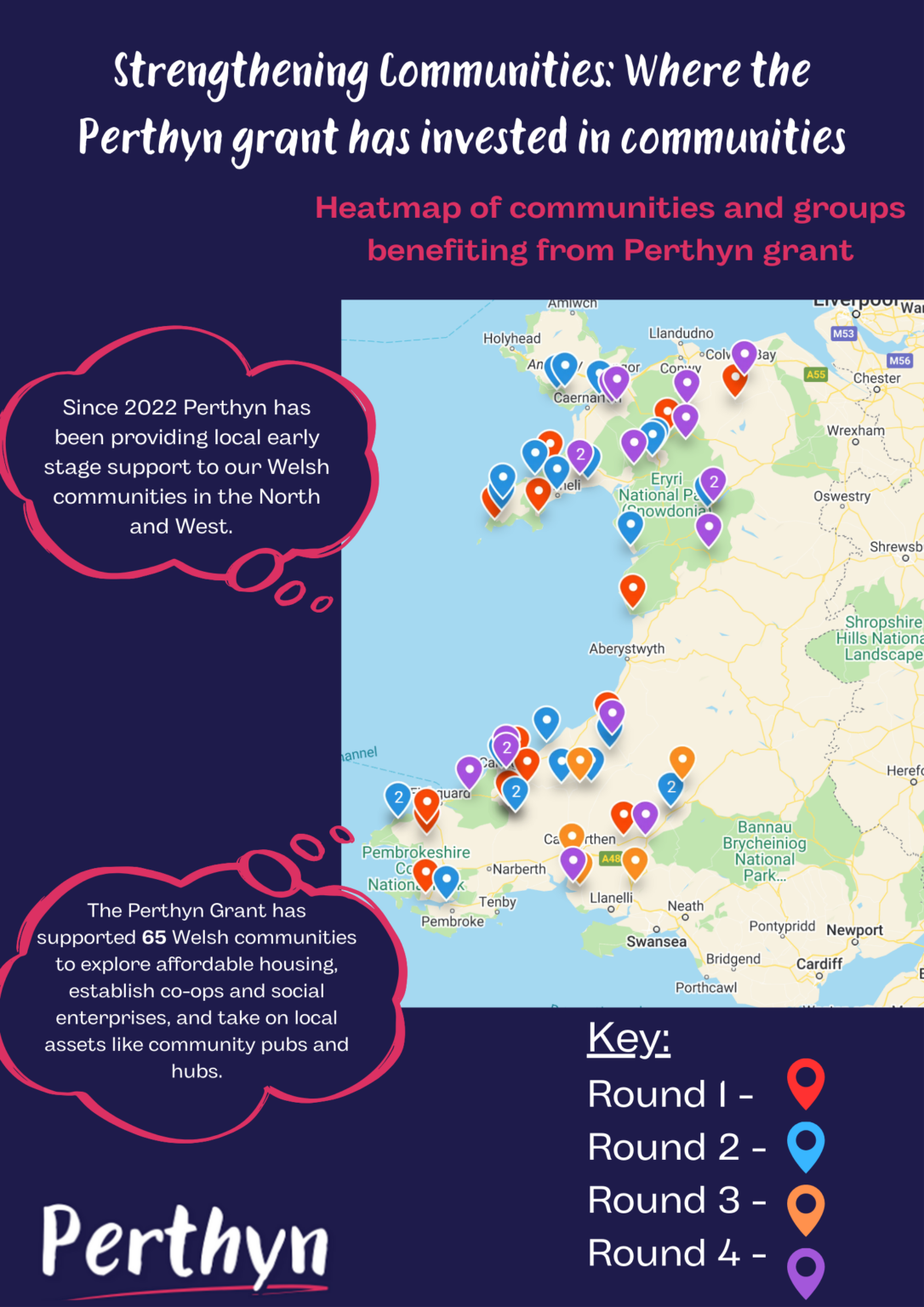 Perthyn Maps and Statistics - Cwmpas
